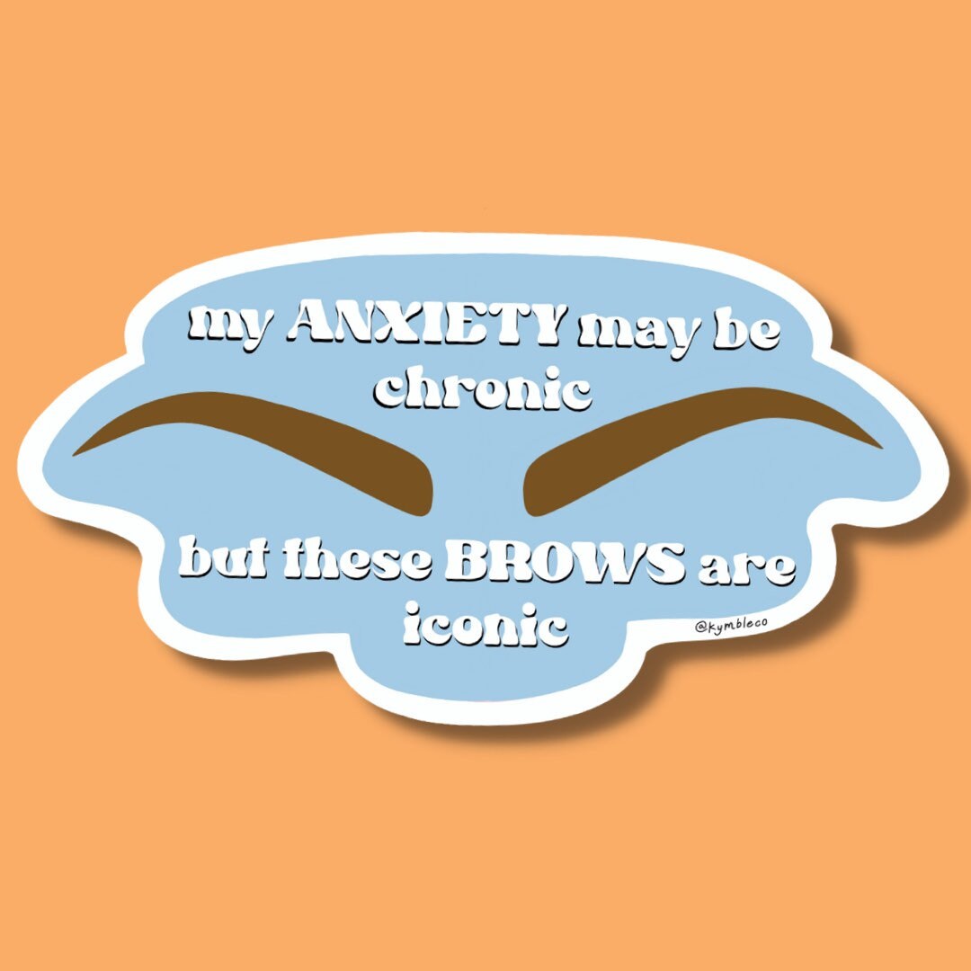 Eye Brows Sticker Iconic Eye Brows Makeup Sticker Anxiety - Etsy