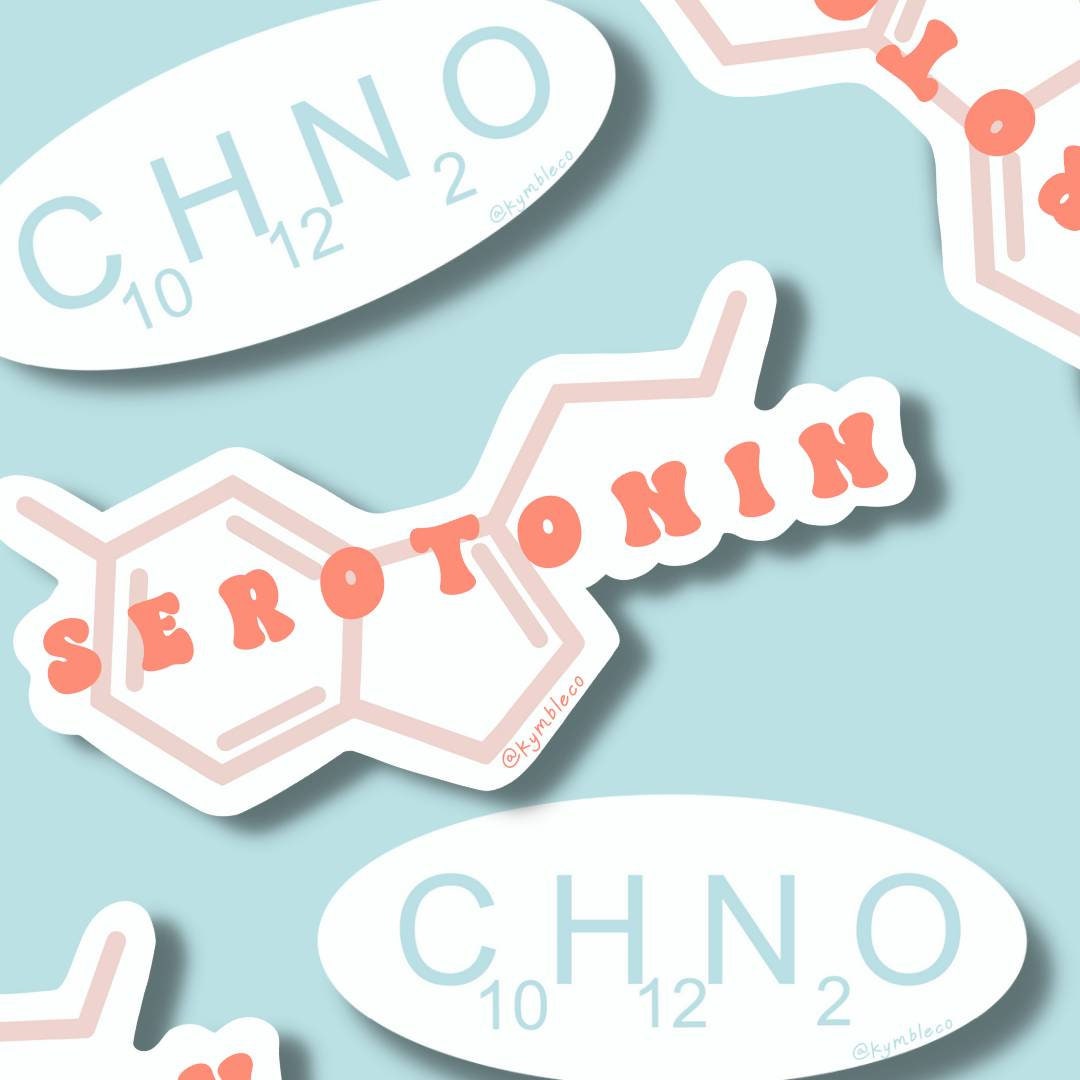 Serotonin Sticker Mental Health Sticker Serotonin Structure - Etsy