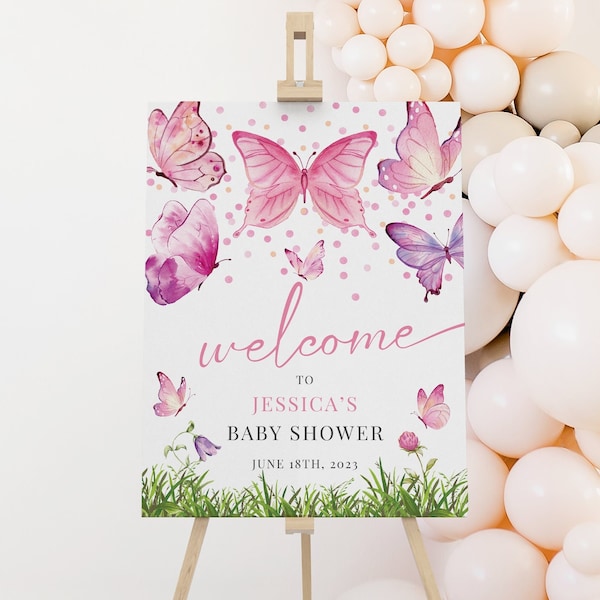 Welcome Sign Butterfly Birthday - Etsy