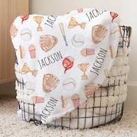 Baseball Theme Nursery or Home Decor Stadium Blanket Baby to Adult ...