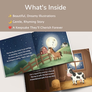 Personalized Lullaby Book: Rhyming Farm Animals Bedtime Story for Baby ...