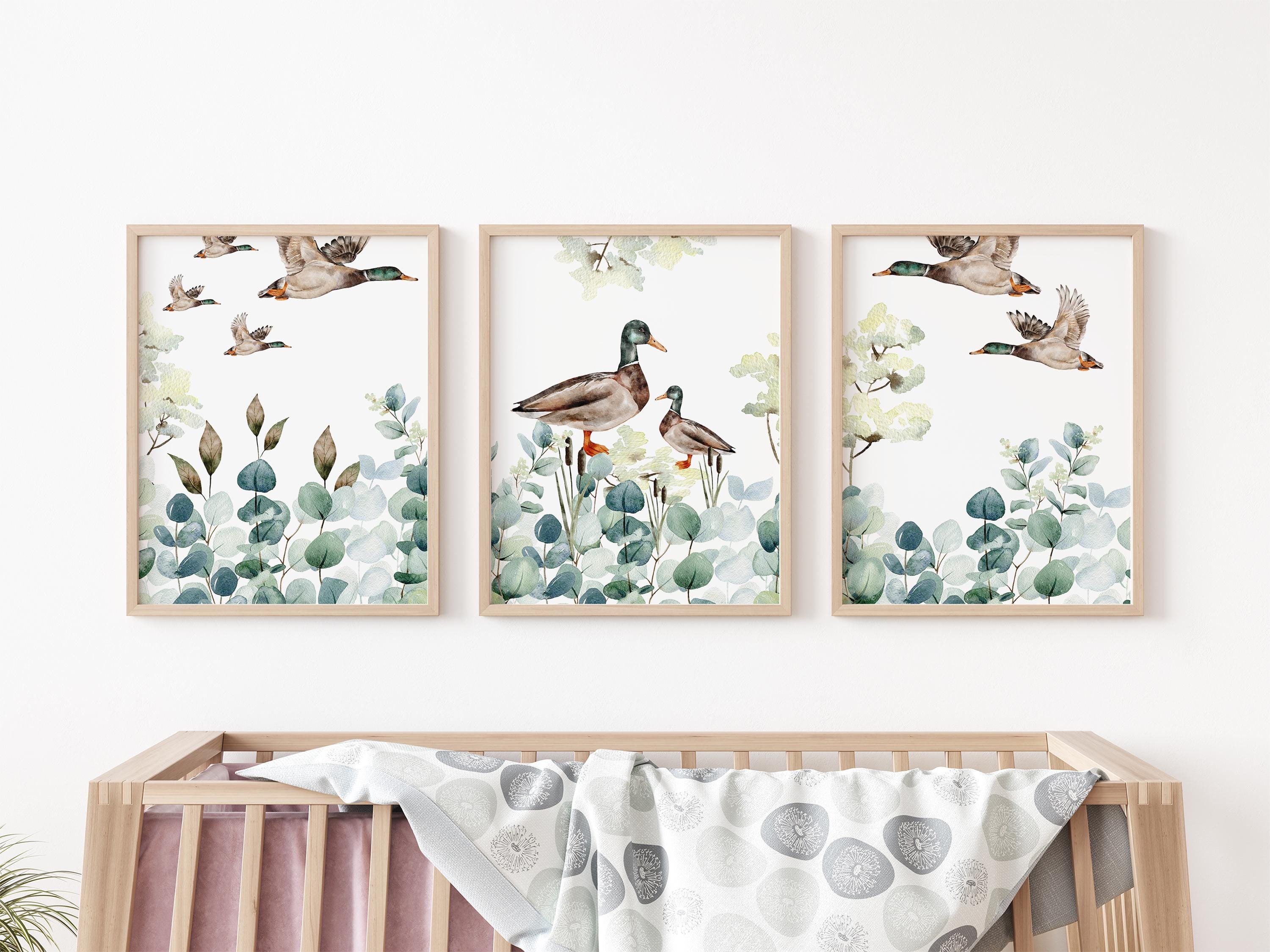 Mallard Duck Nursery Wall Art, Set of 3 Hunting Prints, Duck Posters ...