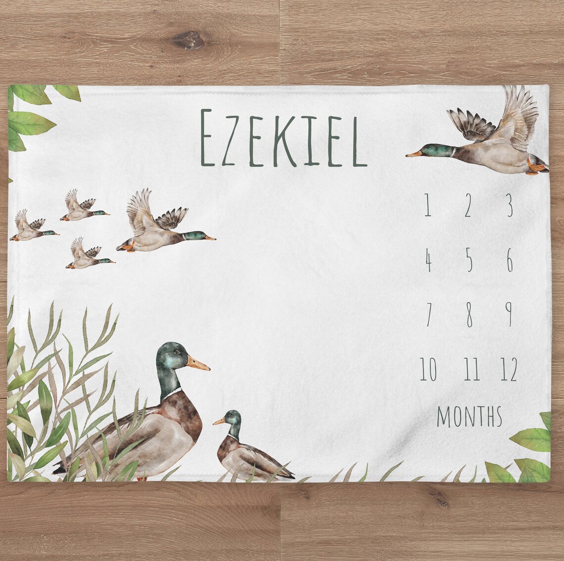 Mallard Duck Milestone Blanket Personalized Duck Baby Boy - Etsy