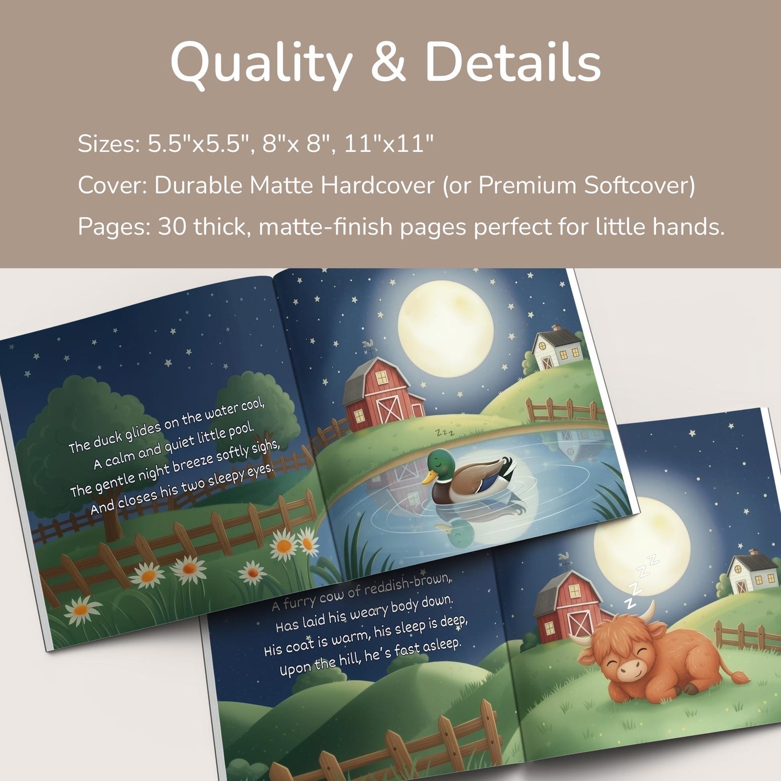 Personalized Lullaby Book: Rhyming Farm Animals Bedtime Story for Baby ...