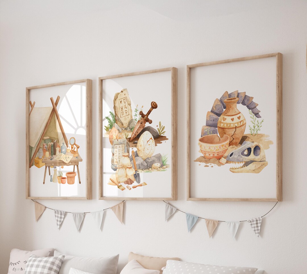Set of 3 Archeology Prints, Desert Wall Art Set, Artifacts Posters ...