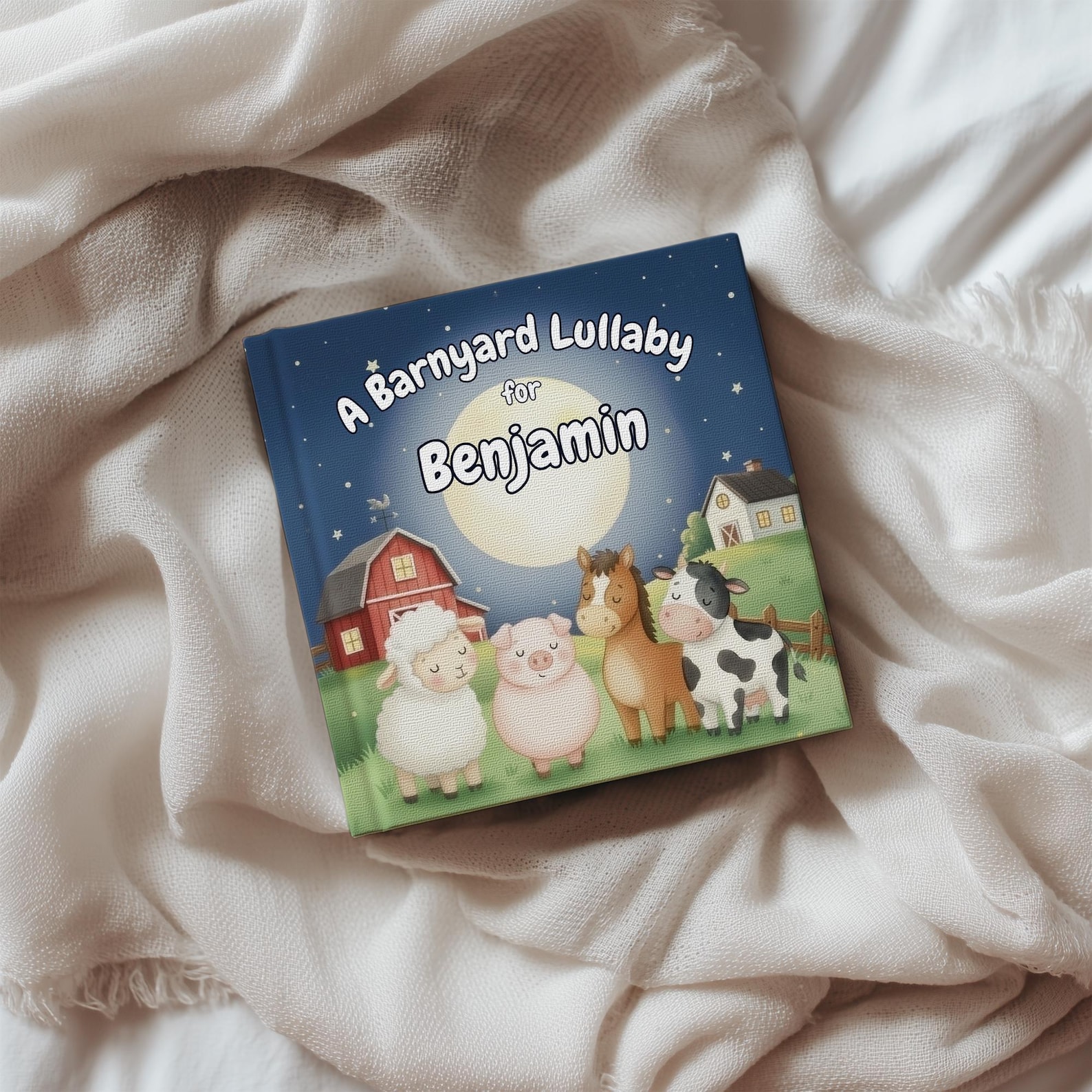 Personalized Lullaby Book: Rhyming Farm Animals Bedtime Story for Baby ...
