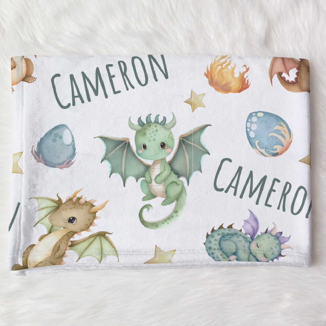 Custom Dragons Baby Boy Swaddle | Personalized Baby Boy Dragon Name ...