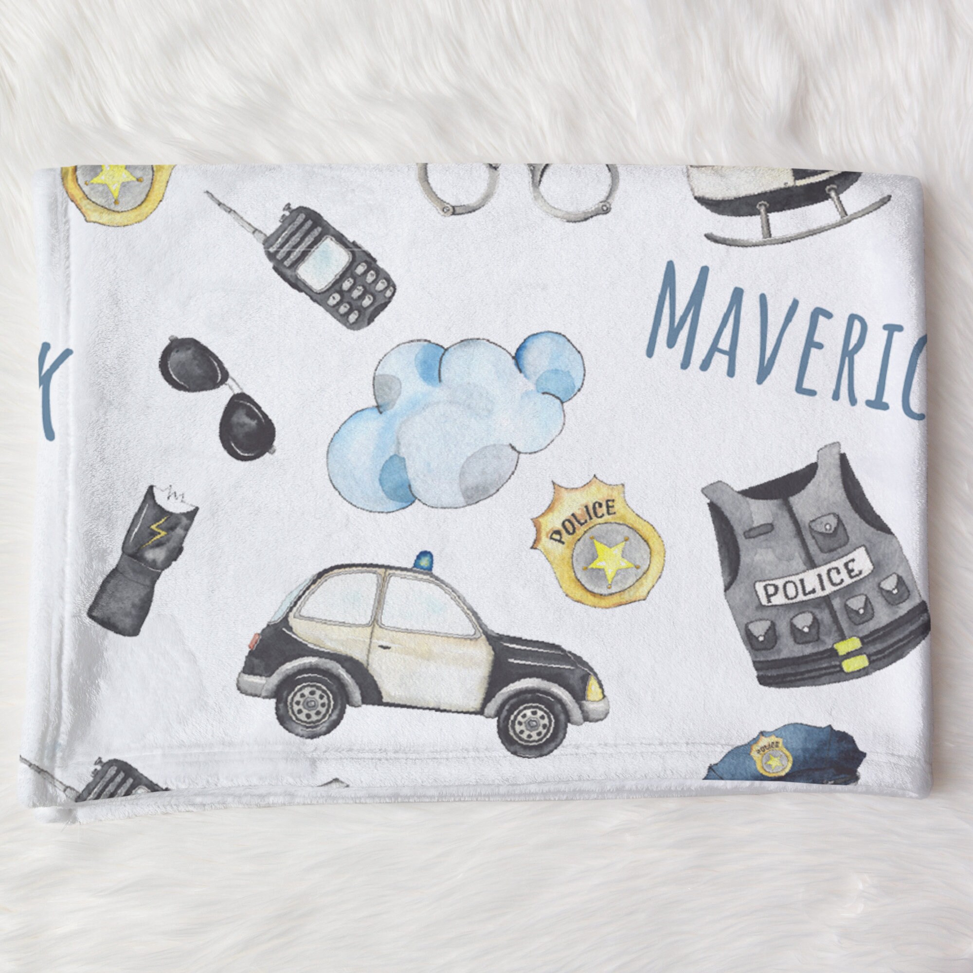Custom Police Name Blanket Personalized Police Officer - Etsy