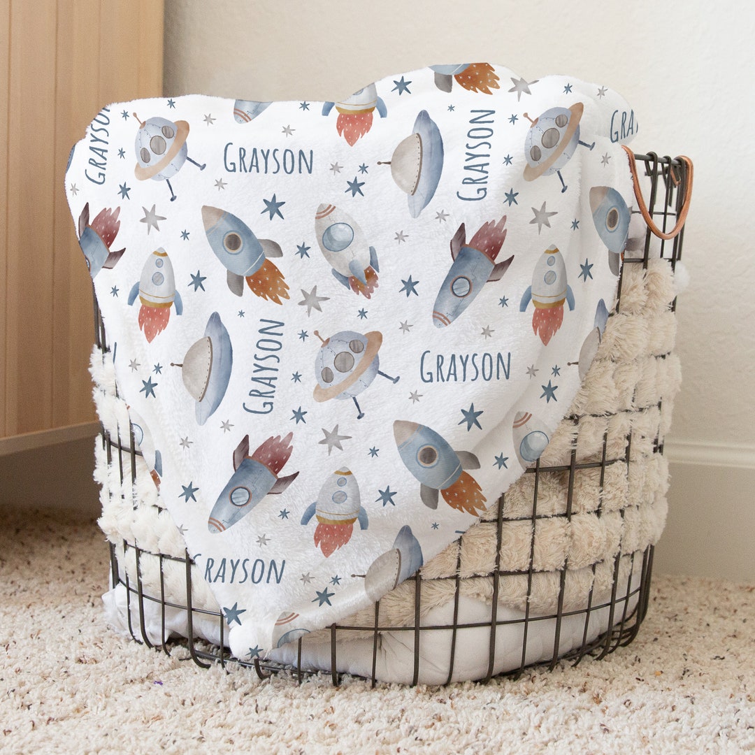 Custom Space Swaddle, Personalized Space Rocket Name Blanket, Outer ...