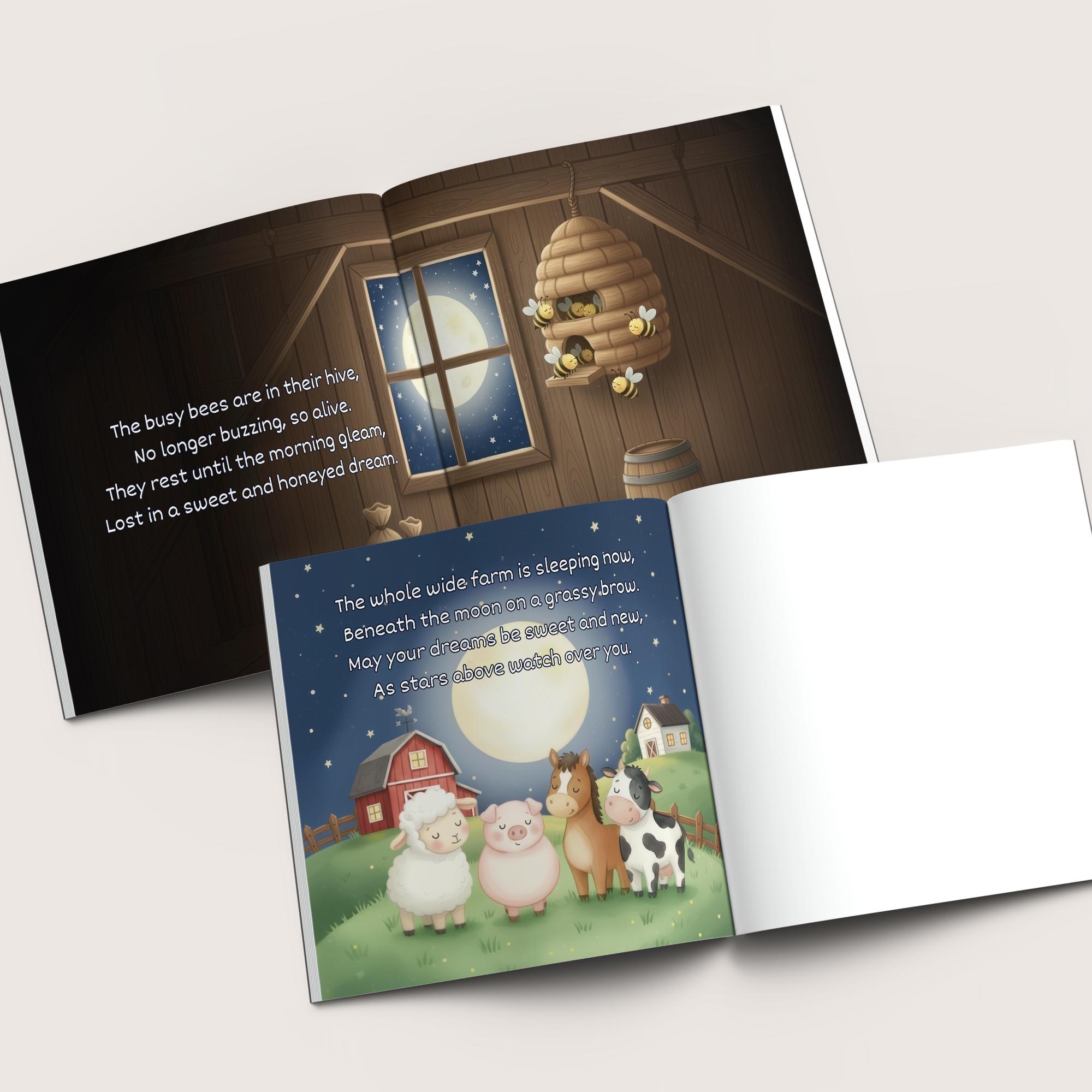 Personalized Lullaby Book: Rhyming Farm Animals Bedtime Story for Baby ...