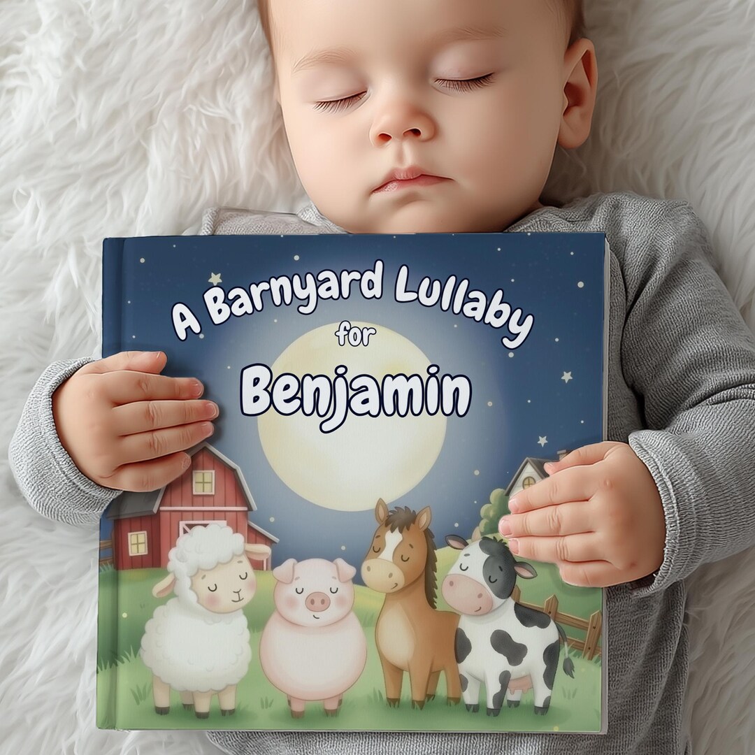 Personalized Lullaby Book: Rhyming Farm Animals Bedtime Story for Baby ...