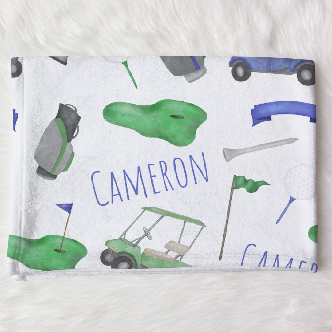 Custom Golf Baby Name Blanket, Personalized Baby Boy Swaddle, New Mom ...