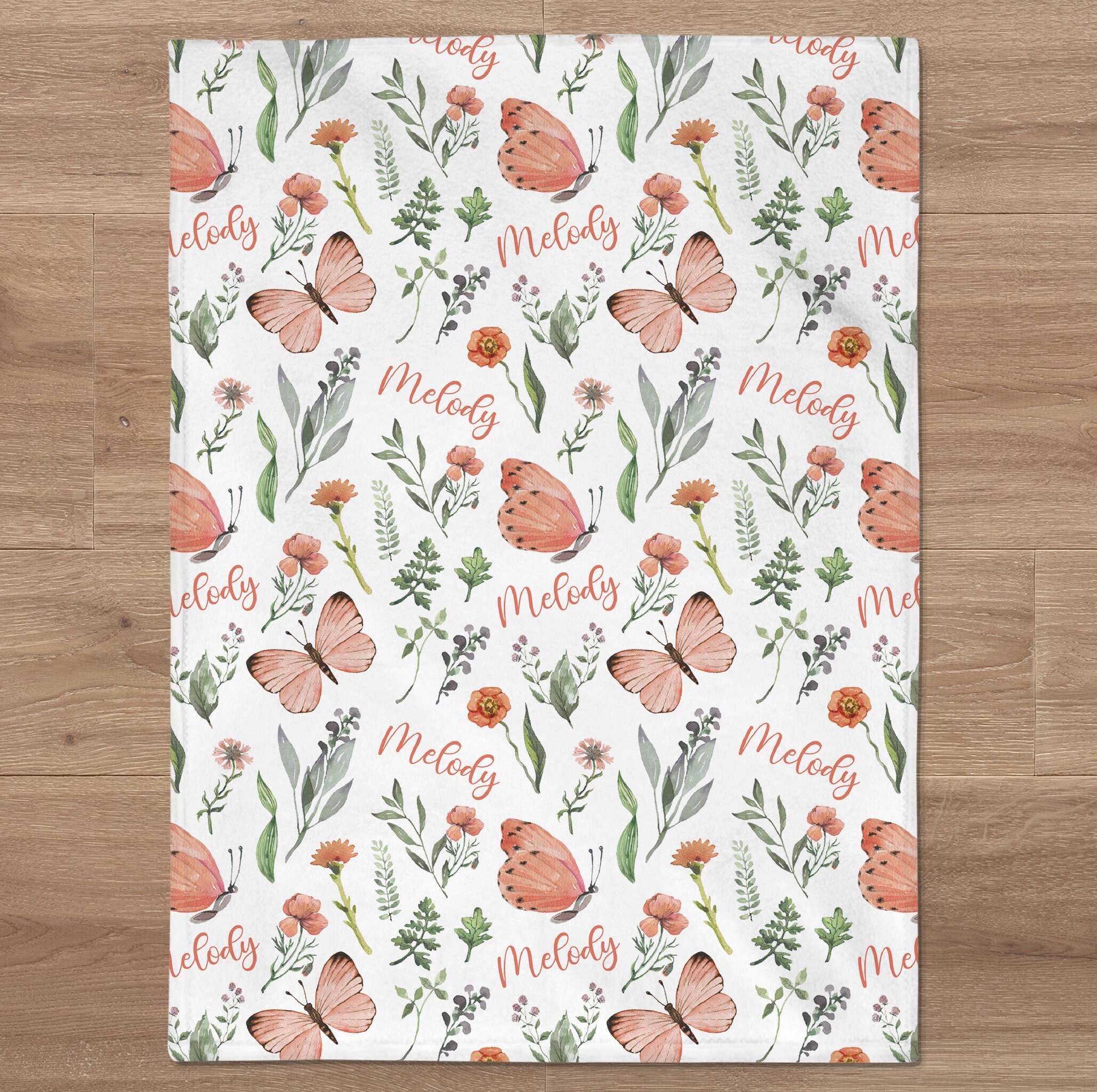 Custom Wildflowers Baby Name Blanket Personalized Baby Girl - Etsy