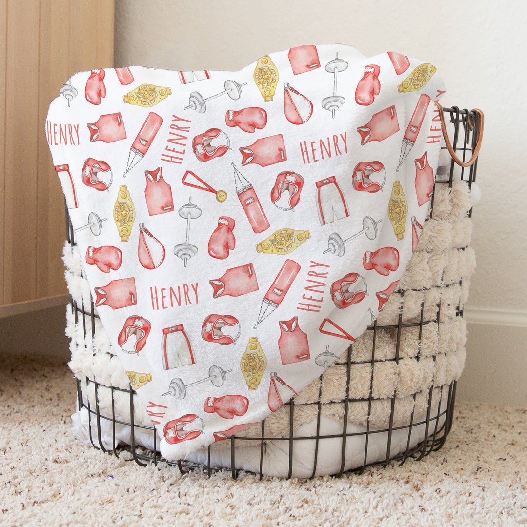 Custom Boxing Baby Name Blanket Personalized Sports Swaddle Hospital ...