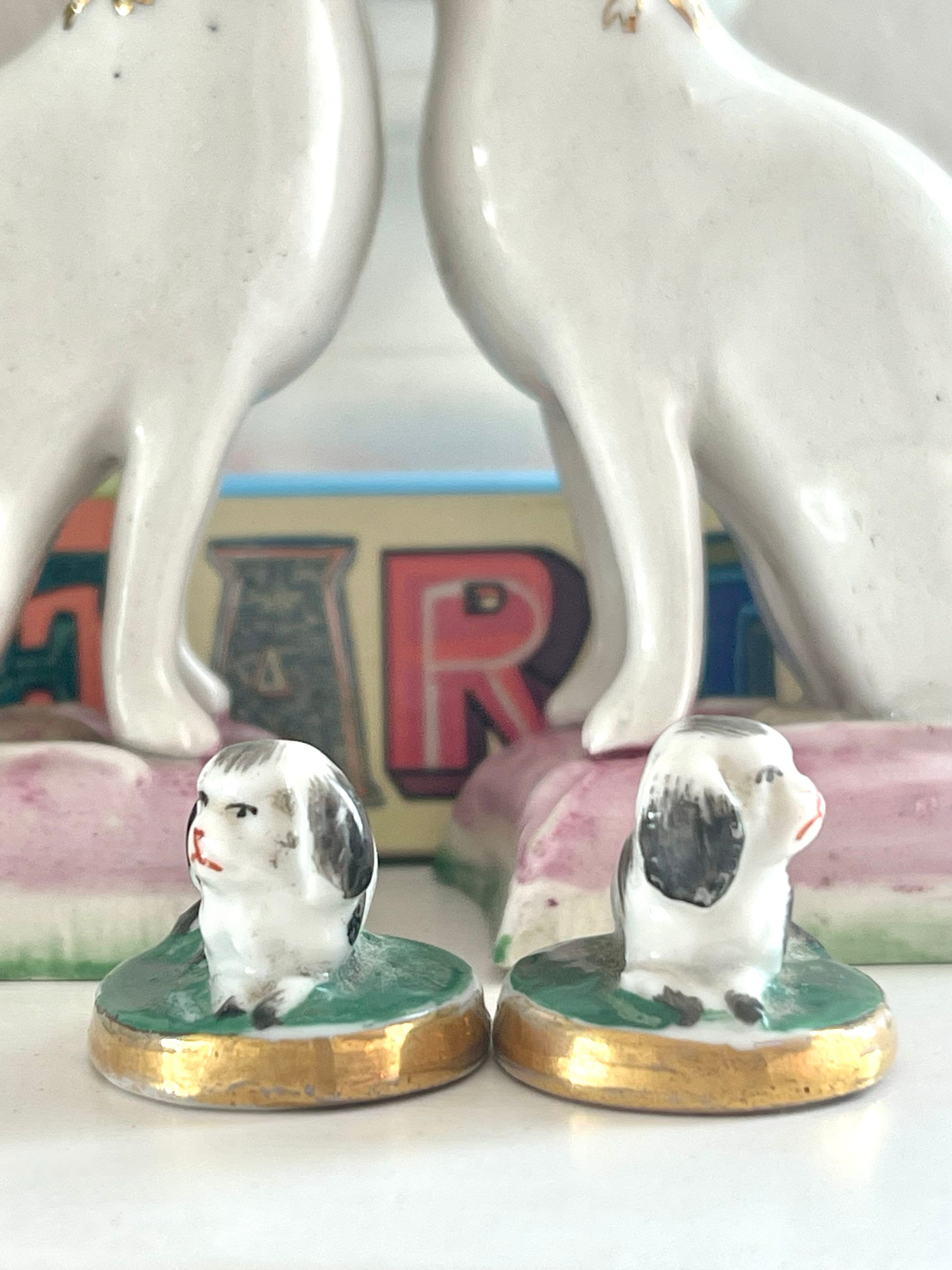 Vintage Pair of Chelsea Porcelain Mini King Charles Spaniel ...