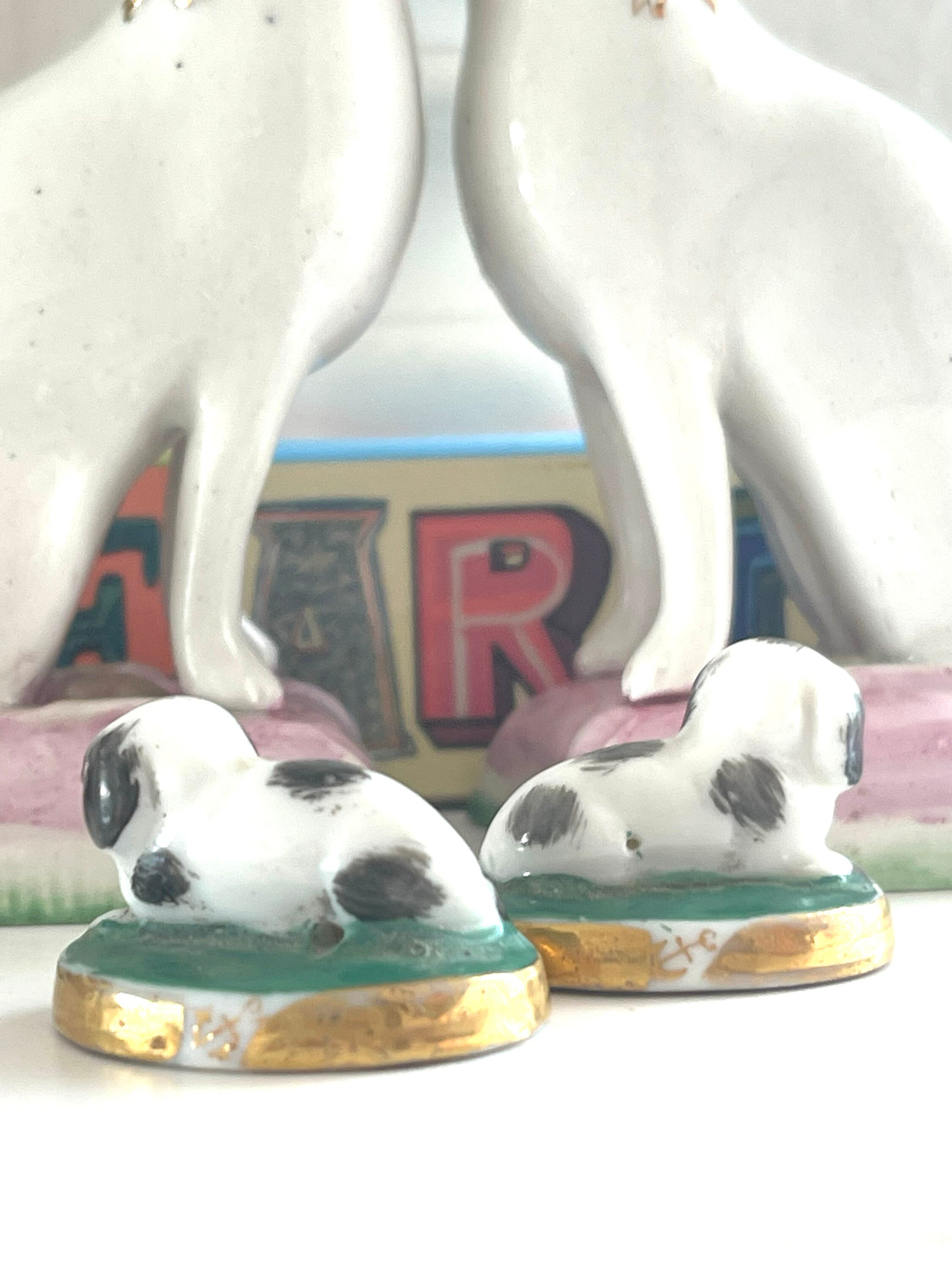 Vintage Pair of Chelsea Porcelain Mini King Charles Spaniel ...