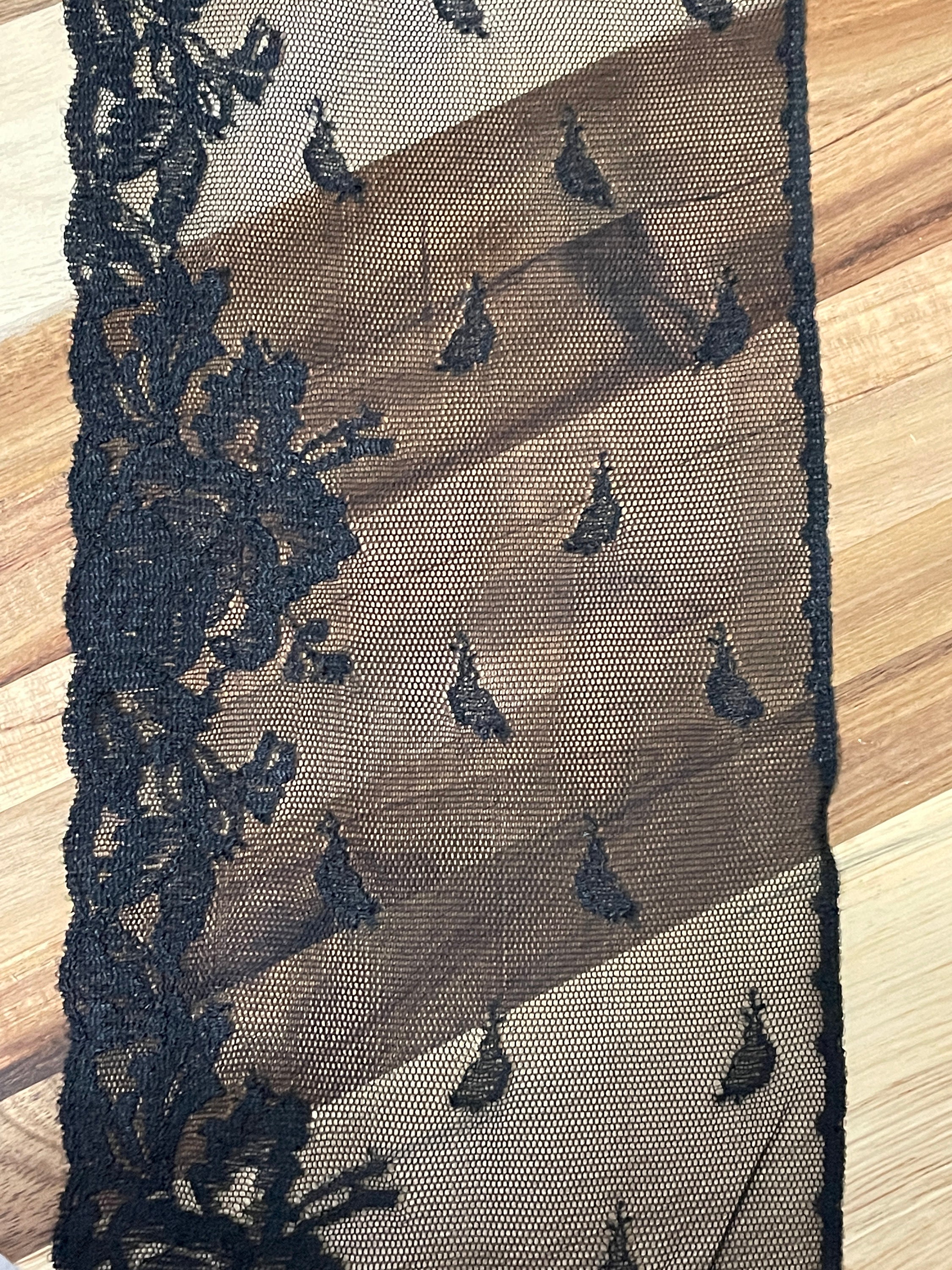 13cm Mesh Lace Trim Wide Lace Black for Bra Lingerie Making - Etsy ...