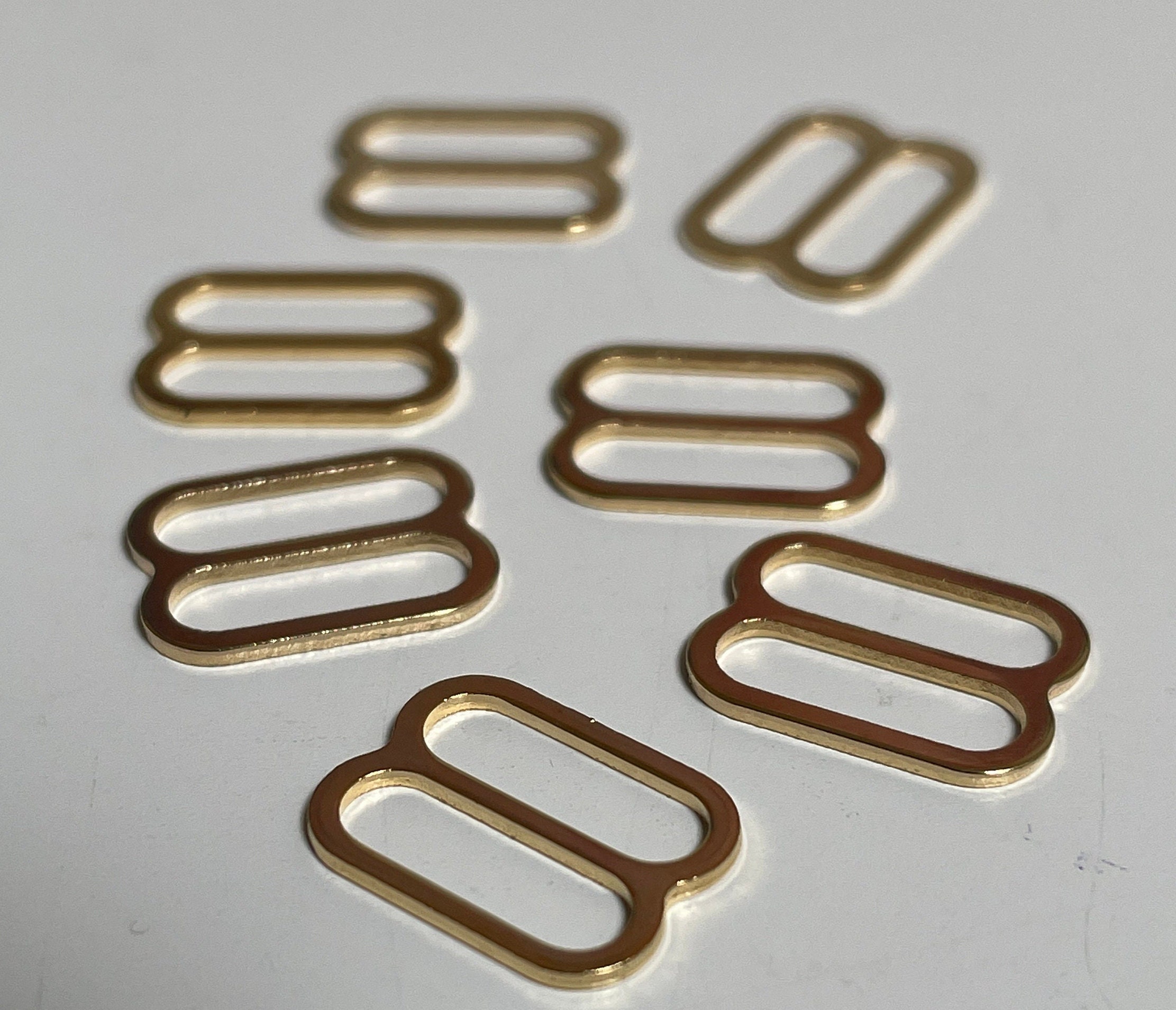 10mm Bra Lingerie Adjustable Metal Sliders Rings Hooks, Gold, Bra ...