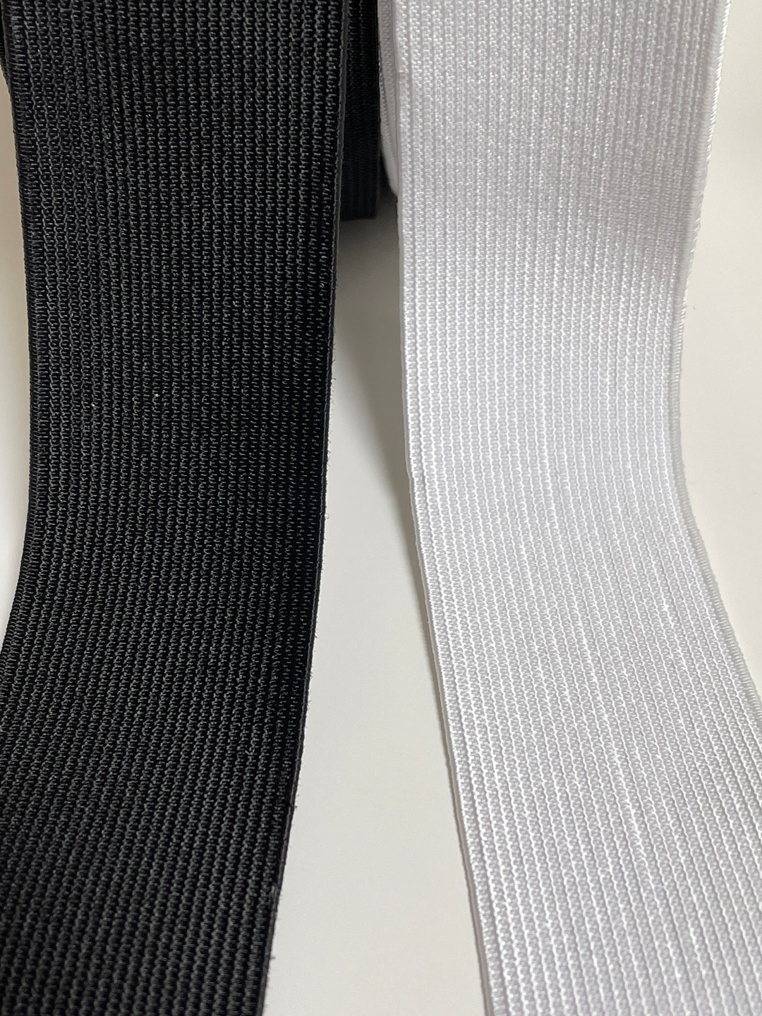 50mm Woven Elastic, 2 Inch Wide Elastic, White & Black, Waistband ...
