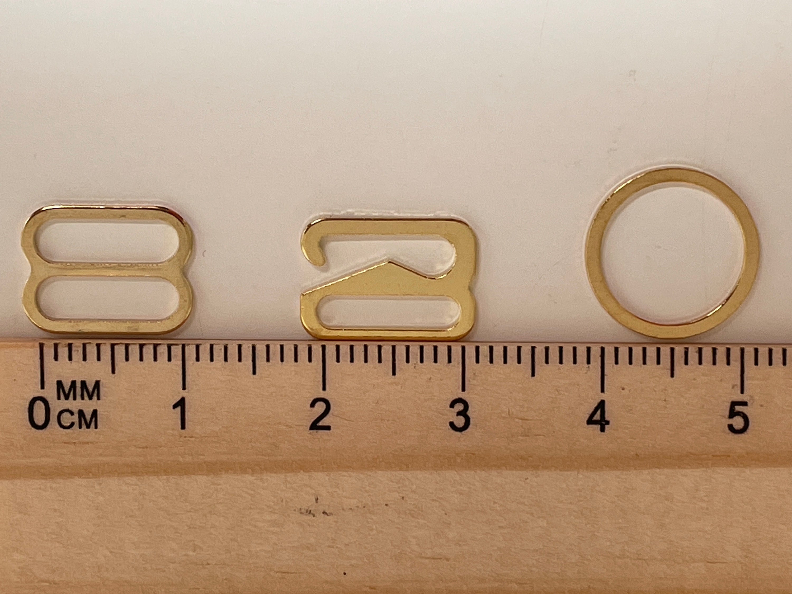 10mm Bra Lingerie Adjustable Metal Sliders Rings Hooks, Gold, Bra ...