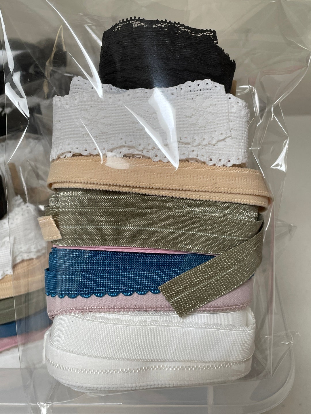 Elastic Stretch Lace Grab Bags, 30 MTS, Various Elastics & Colours ...