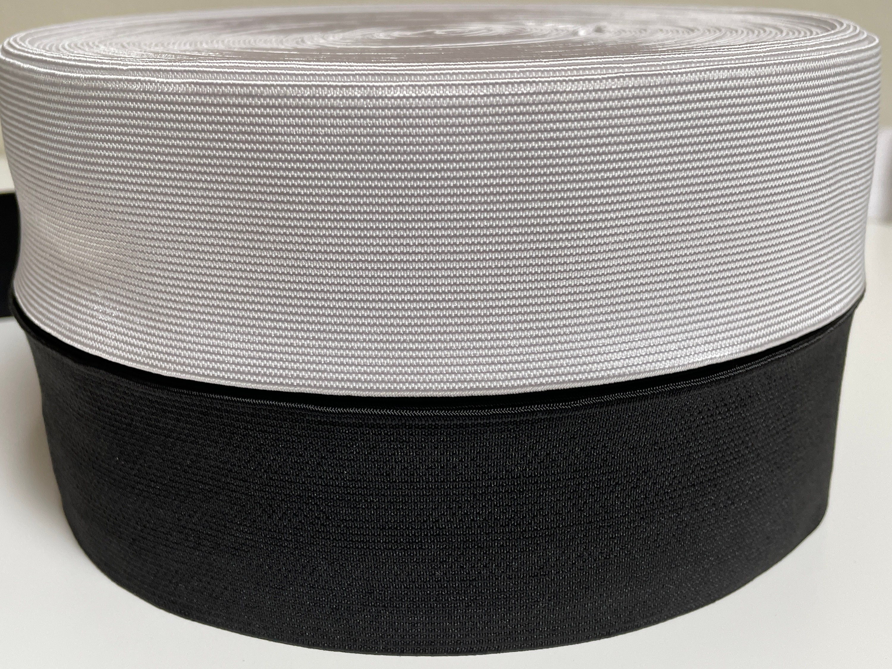 50mm Woven Elastic, 2 Inch Wide Elastic, White & Black, Waistband ...