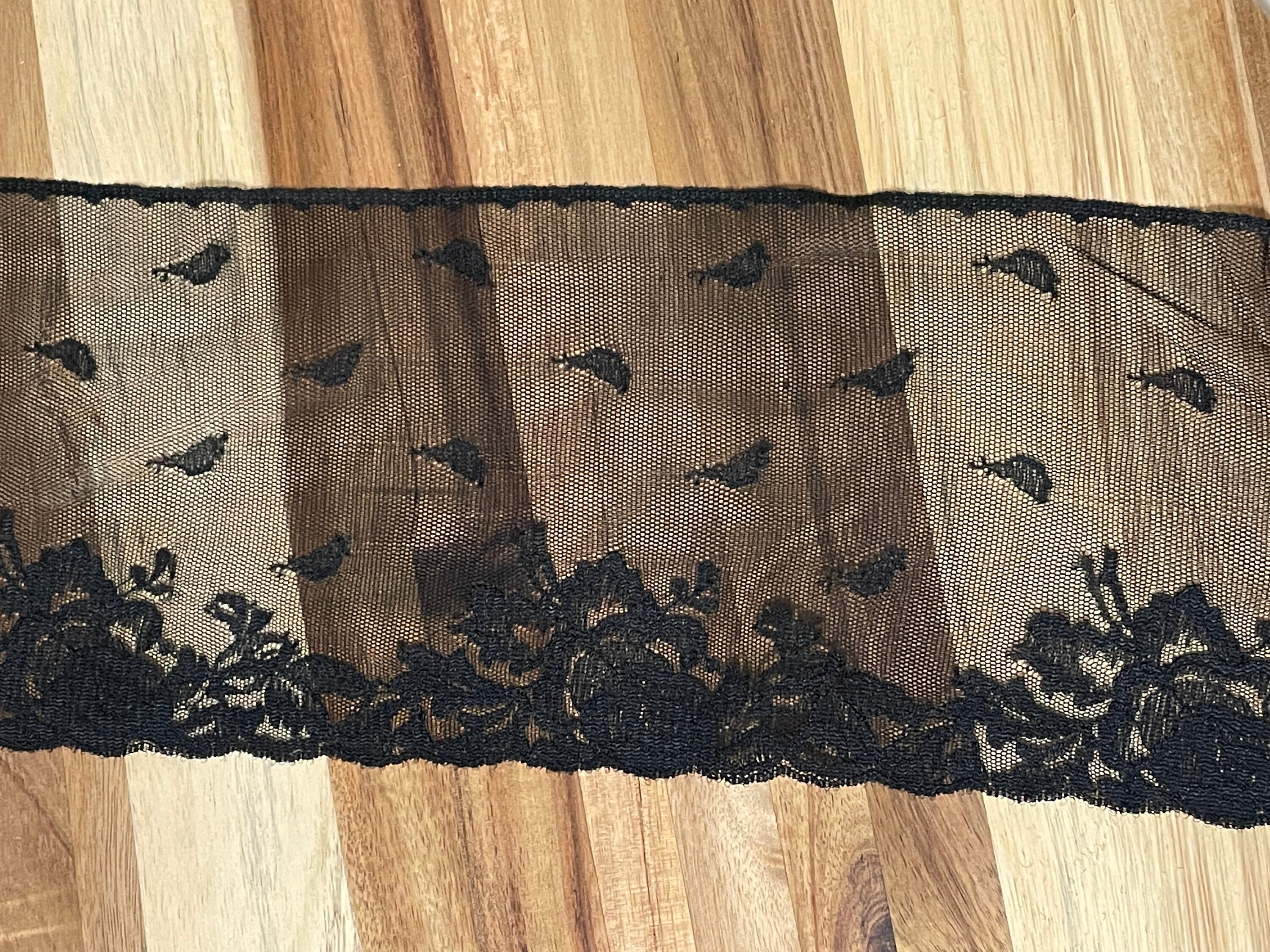 13cm Mesh Lace Trim, Wide Lace, Black for Bra Lingerie Making Clothing ...