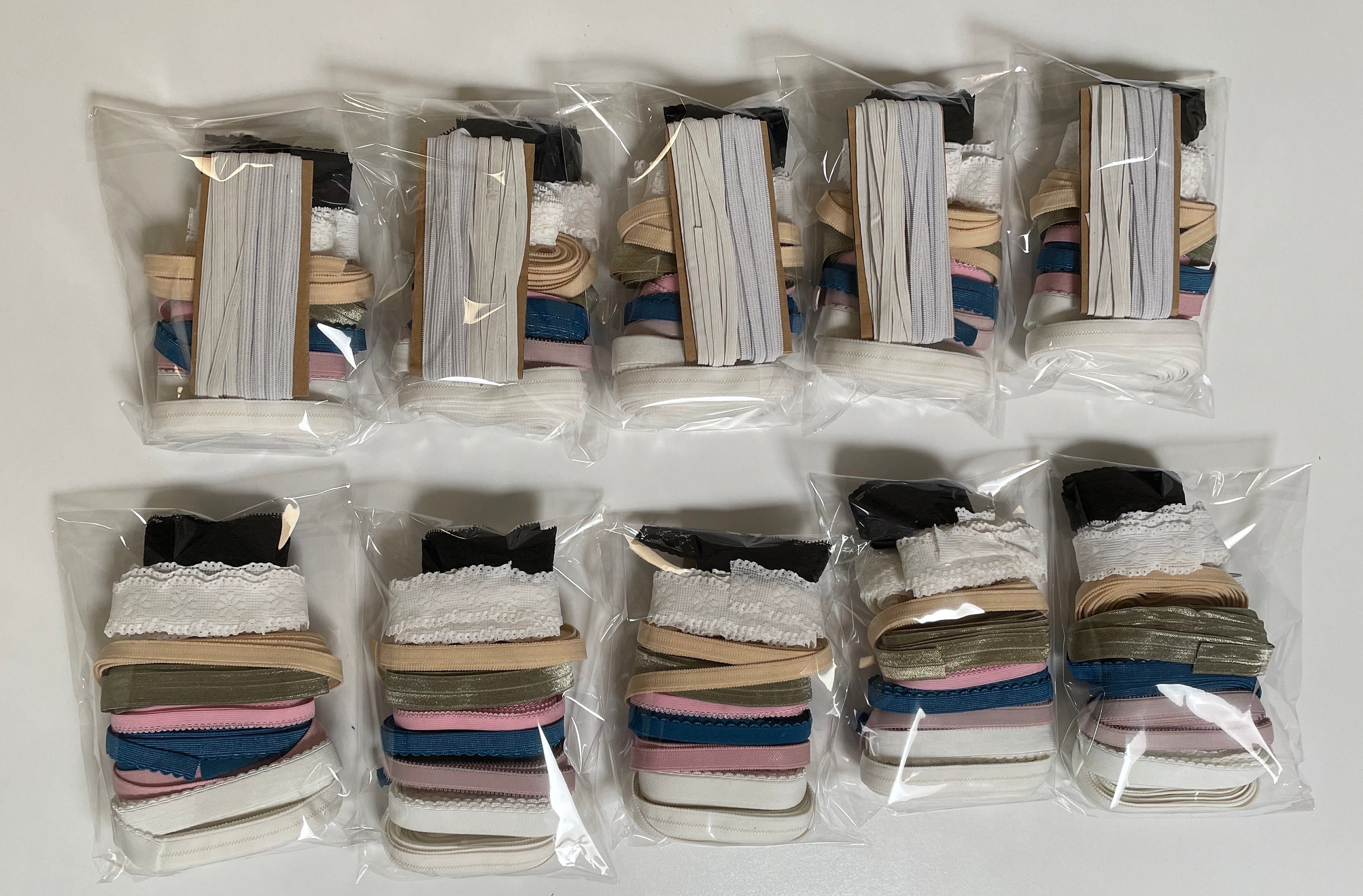 Elastic Stretch Lace Grab Bags, 30 MTS, Various Elastics & Colours ...