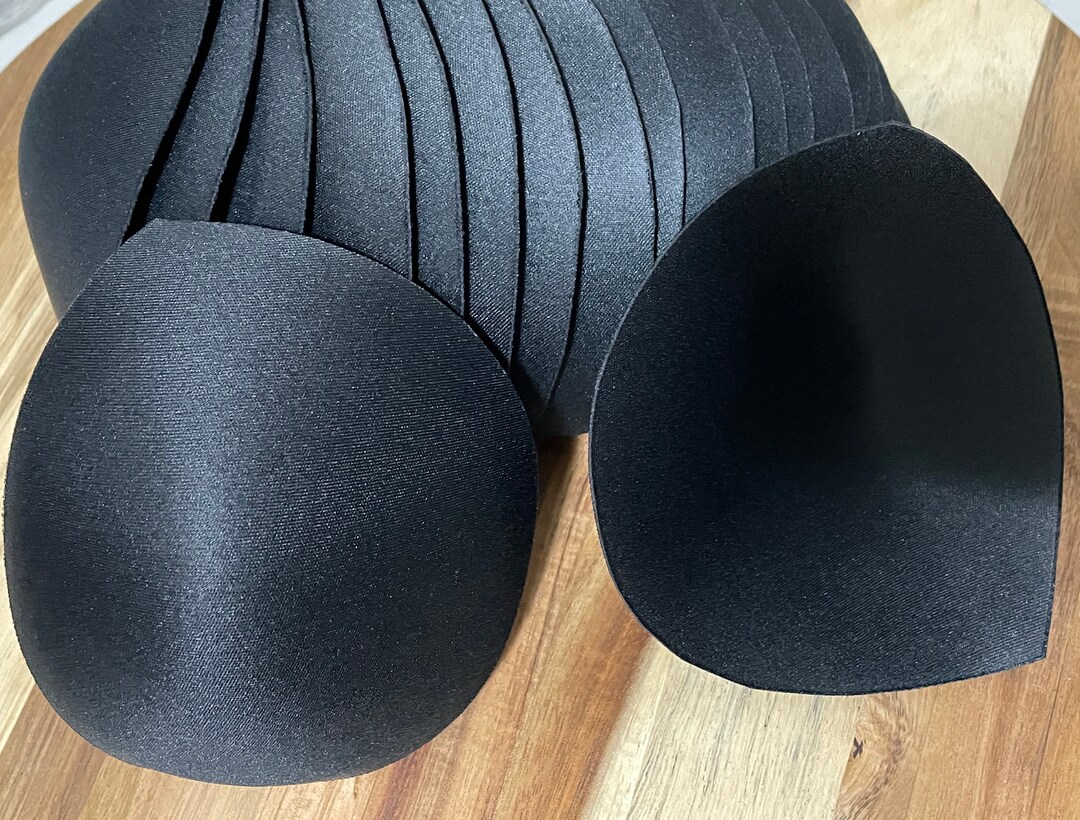 Bra Cup Pad Inserts Oval Black 12B, 16B, 18B, 20B Insert or Sew in ...