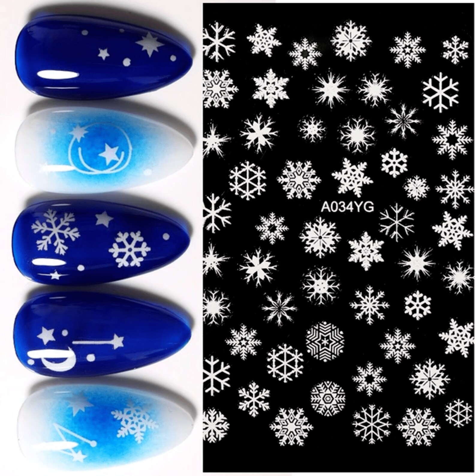 Snow Nail Sticker. Snowflake for Women and Girls. Nail Sticker Decals ...