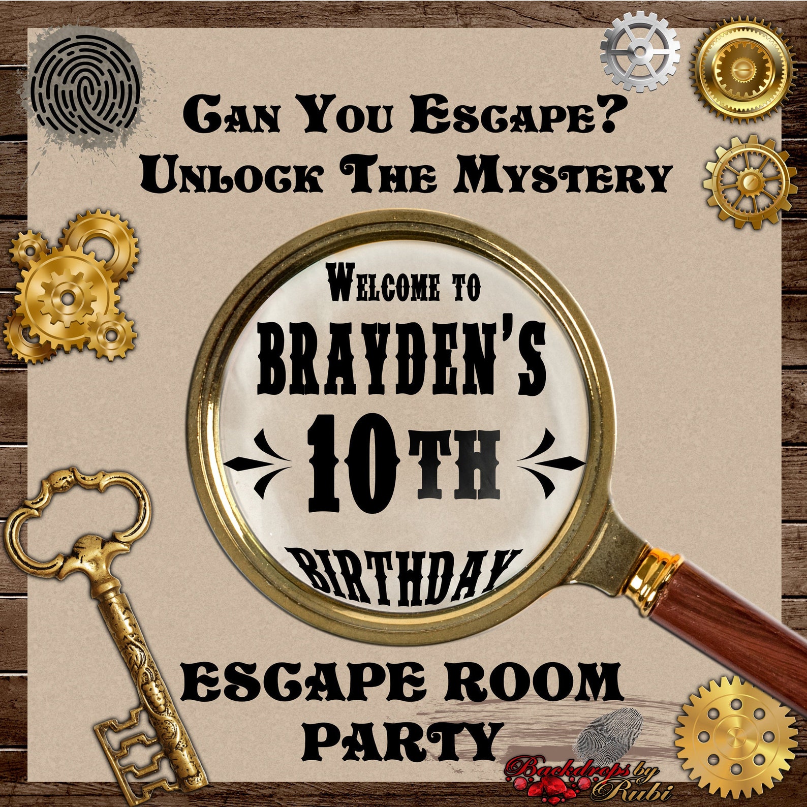 Escape Room Backdrop Escape Room Birthday Backdrop Escape - Etsy