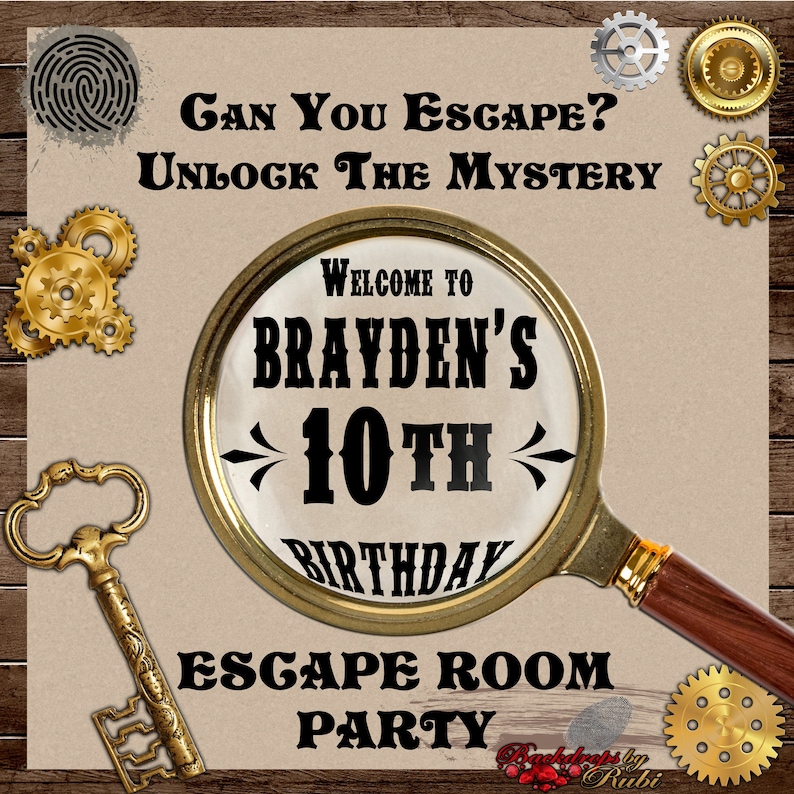 Escape Room Backdrop Escape Room Birthday Backdrop Escape - Etsy