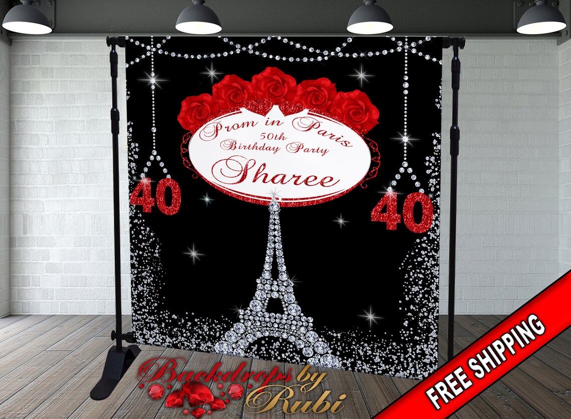 Paris Birthday Backdrop Paris Backdrop Birthday Party - Etsy