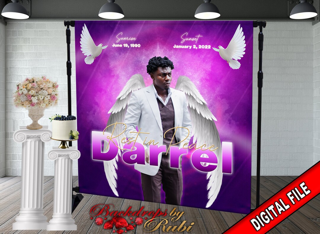 Memorial Backdrop, Funeral Backdrop, in Loving Memory Backdrop ...