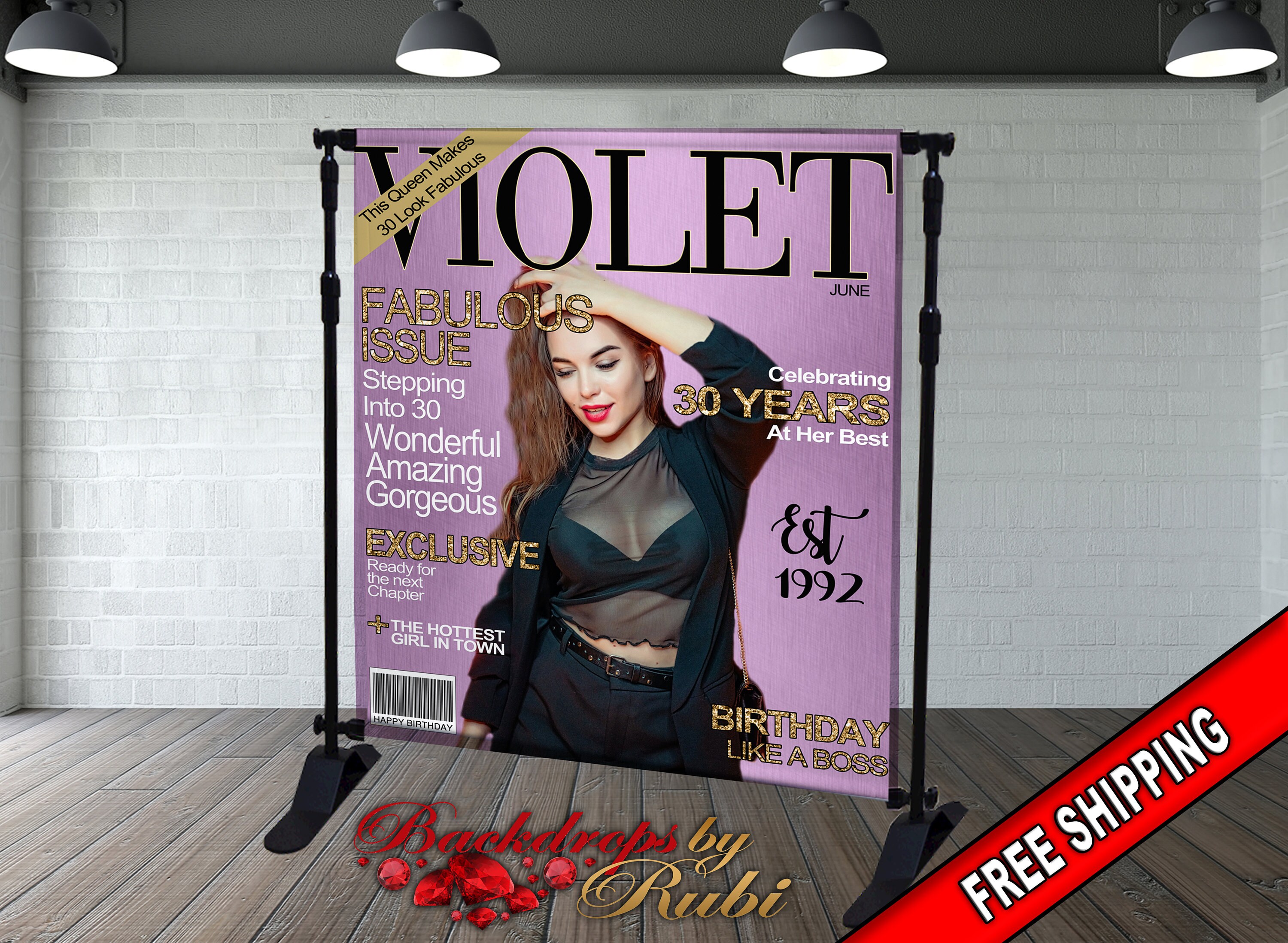Magazine Cover Backdrop, Magazine Cover Birthday, Magazine Cover Banner ...