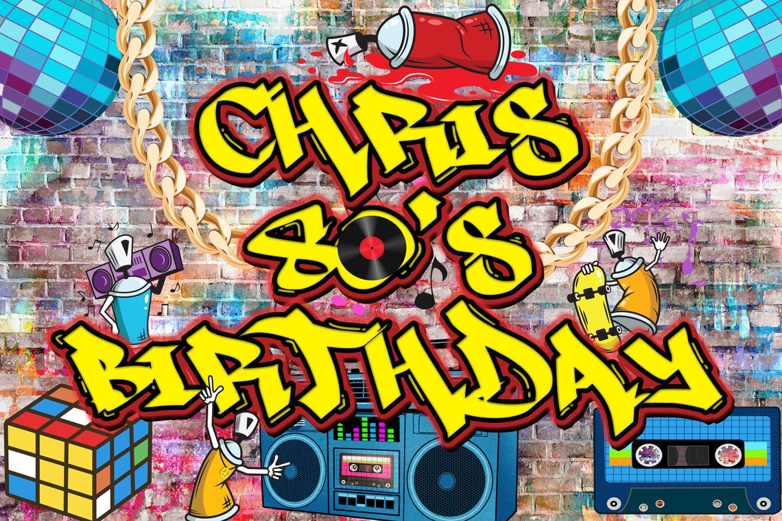 Graffiti Backdrop Graffiti Banner 80's 90's Hip Hop | Etsy