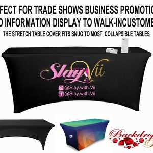 Stretch Table Cloth, Stretch Table Cover, Full Color Trade Show Table ...