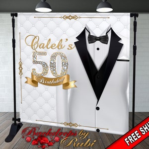 Classic Man Birthday Backdrop, Classic Man Step and Repeat Backdrop ...