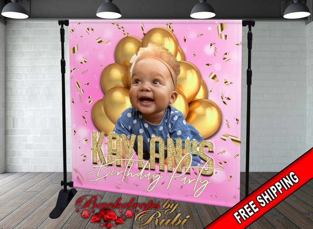 Birthday Backdrop, Custom Photo Birthday Backdrop, 1st Birthday ...