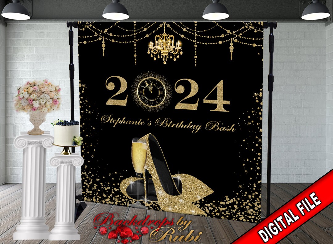New Year's Step and Repeat Backdrop, New Year's Backdrop, New Year's ...