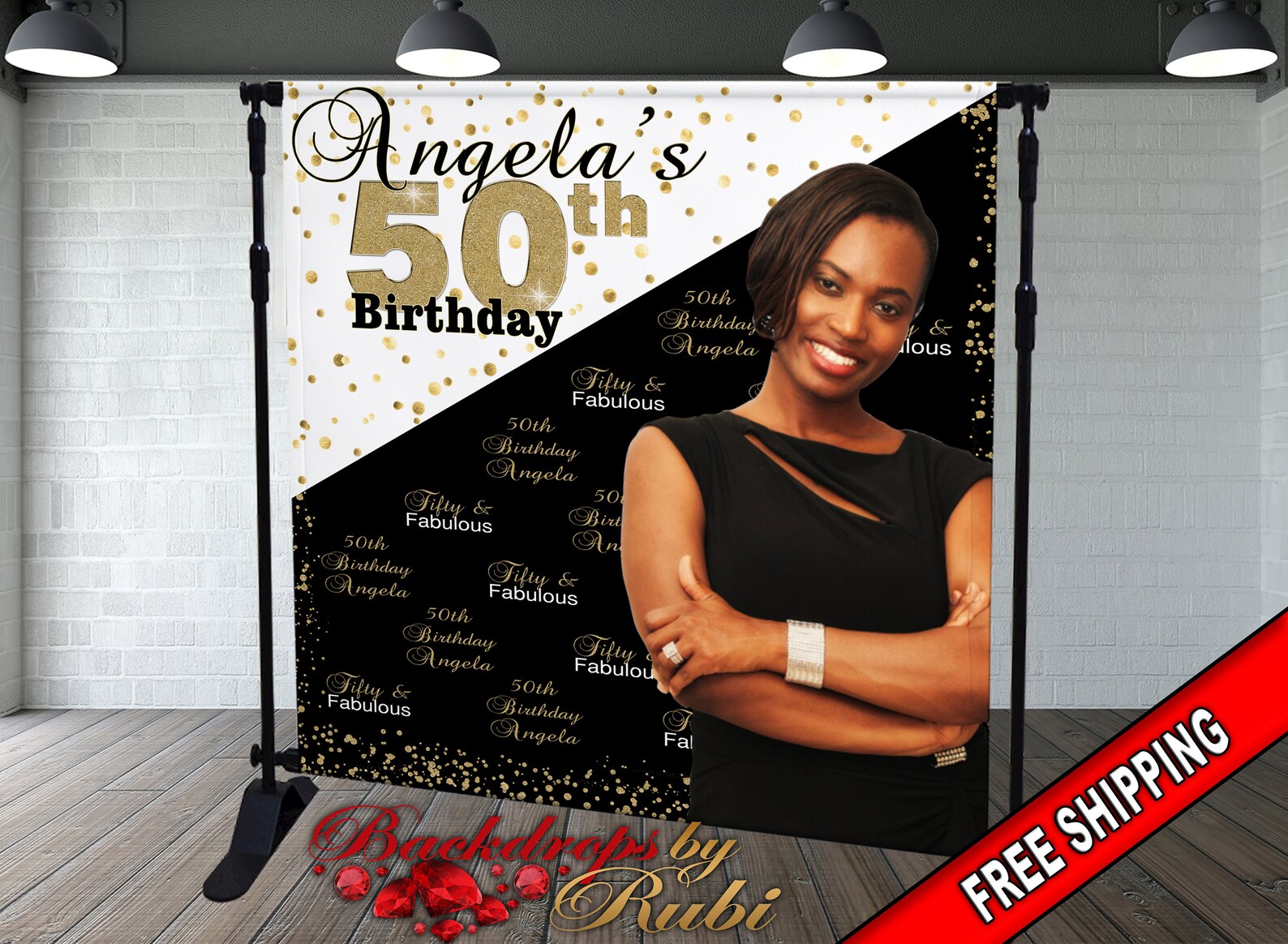 50th Birthday Backdrop Diamonds Backdrop Birthday Party - Etsy