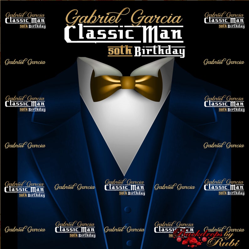 Classic Man Birthday Backdrop Classic Man Step and Repeat - Etsy