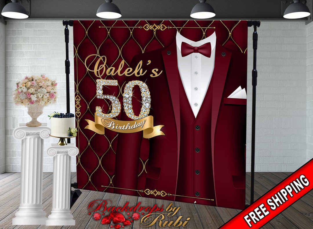 Classic Man Birthday Backdrop, Classic Man Step and Repeat Backdrop ...