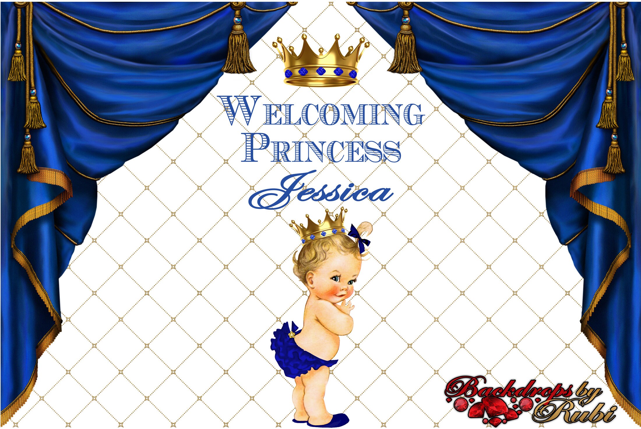 Royal Princess Theme Backdrop, Princess Backdrop, Royal Princess Baby ...