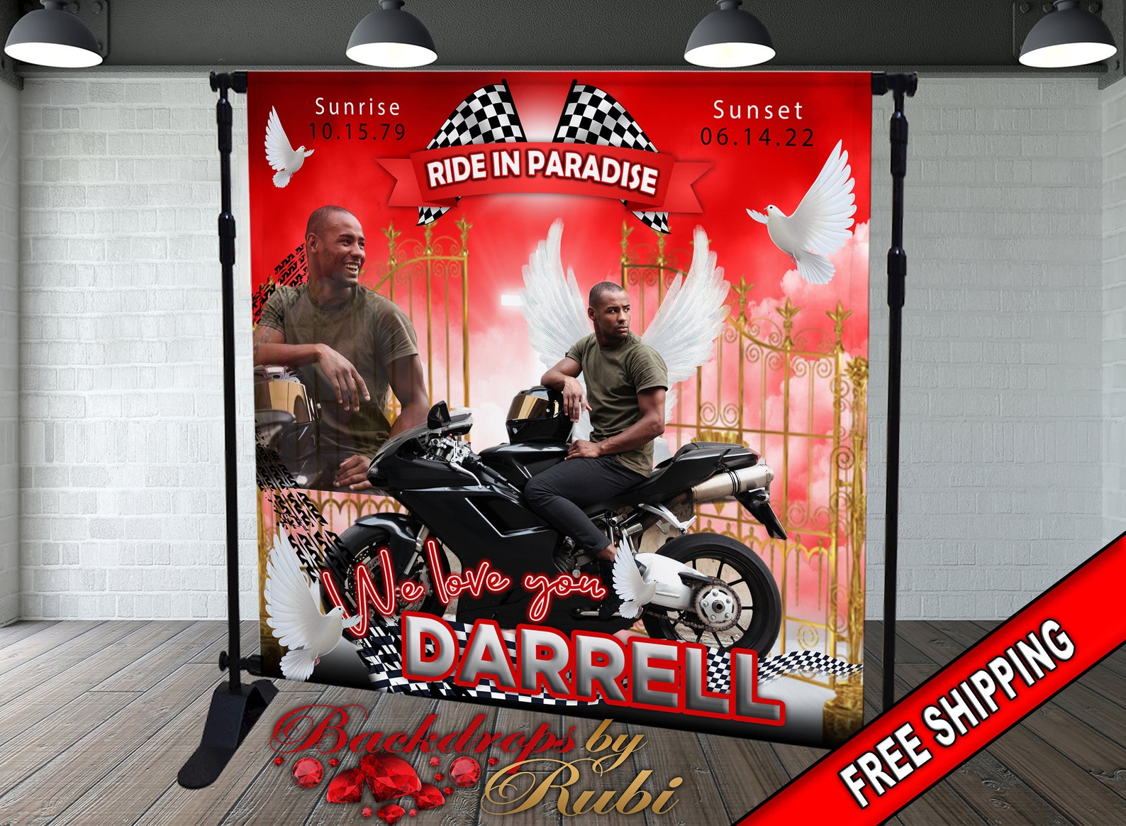 Memorial Backdrop Funeral Backdrop in Loving Memory - Etsy