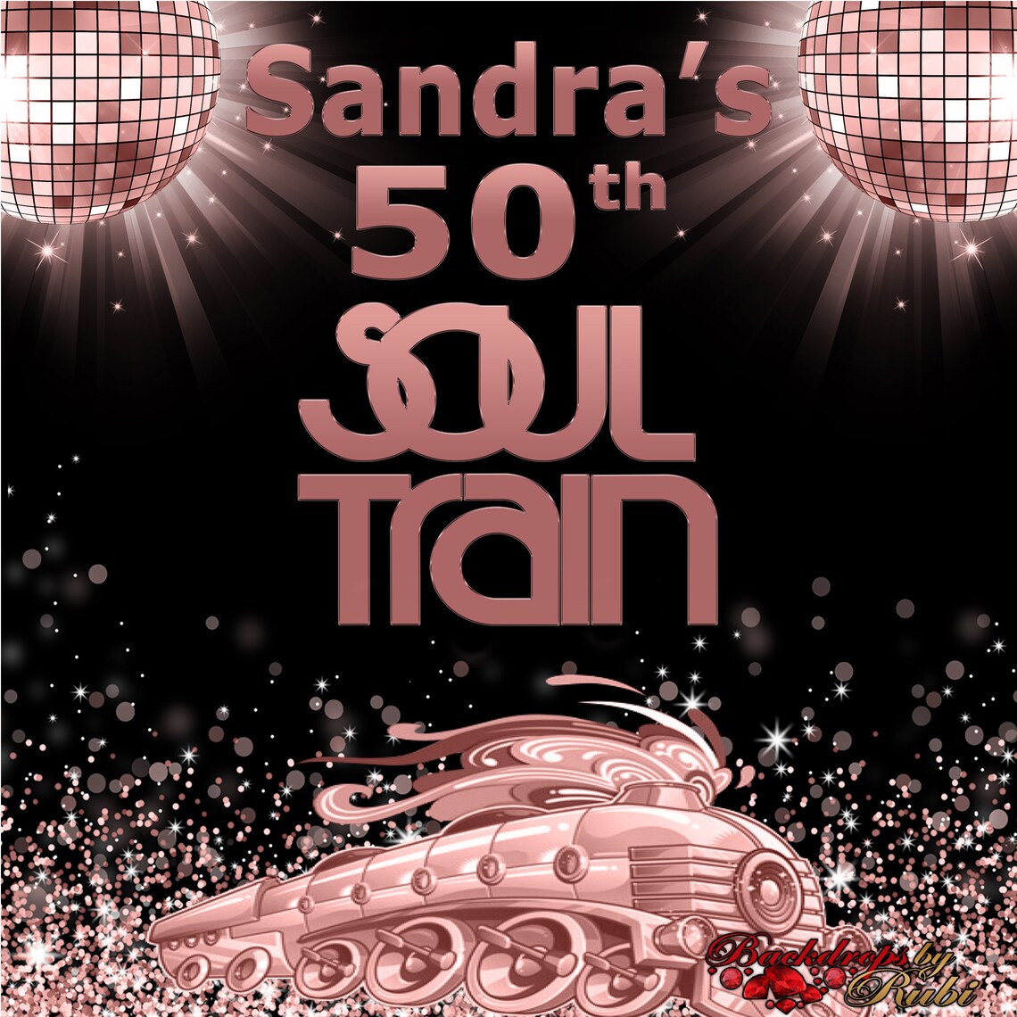 Soul Train Birthday Backdrop Soul Train Rose Gold Backdrop - Etsy