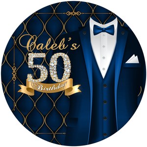 Classic Man Round Backdrop, Men's Birthday Round Backdrop, Tuxedo Round ...