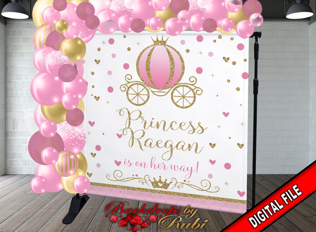 Princess Birthday Backdrop, Princess Banner, Princess Baby Shower ...