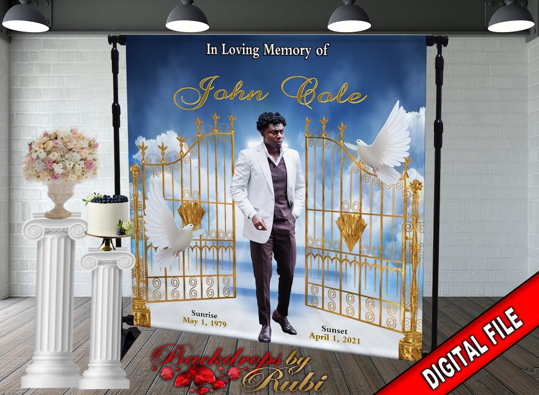 Memorial Backdrop, Funeral Backdrop, in Loving Memory Backdrop ...