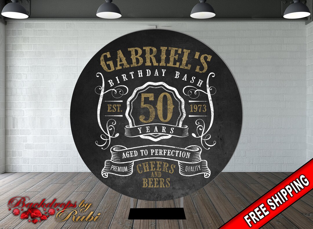 Men's Round Backdrop, Men's Birthday Round Backdrop, Vintage Men Round ...